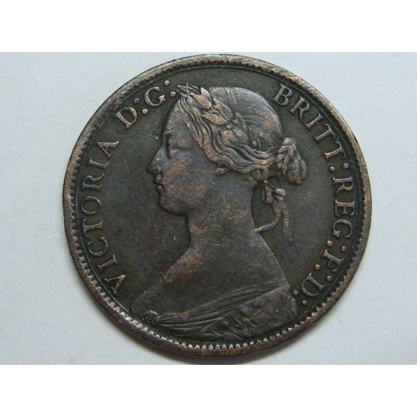 1872 Gran Bretaña Farthing victoria británica de cobre
